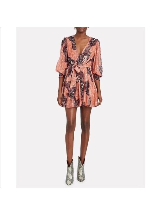 Ulla Johnson | Dresses | Ulla Johnson Metallic Snake Print Wrap Mini ...